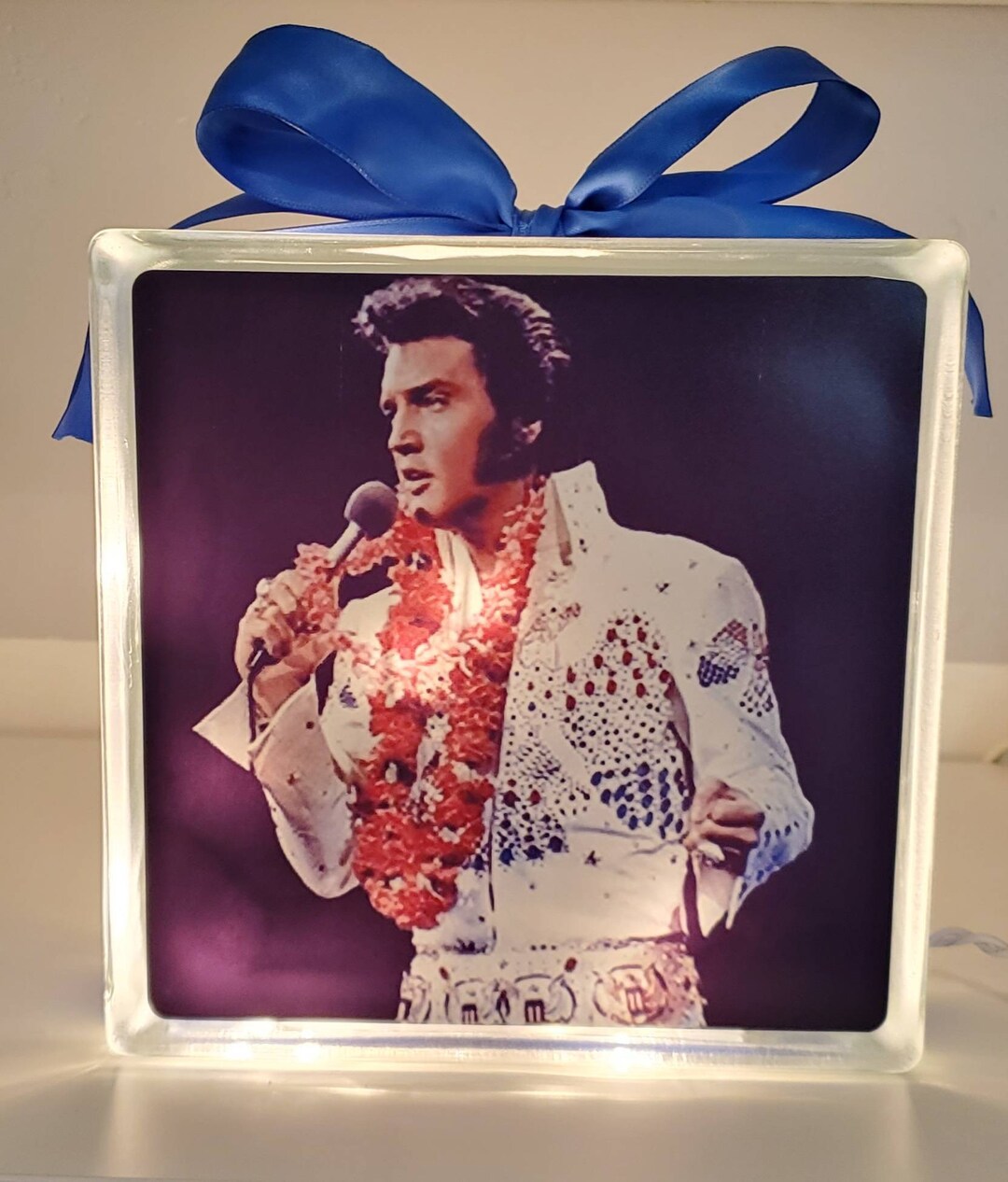 Elvis Presley Lighted Glass Block, Fan Decor, Nightlight - Etsy