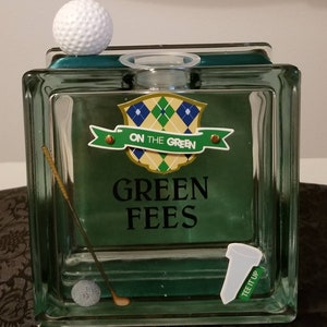 GOLF Theme Glass Block Bank - Etsy