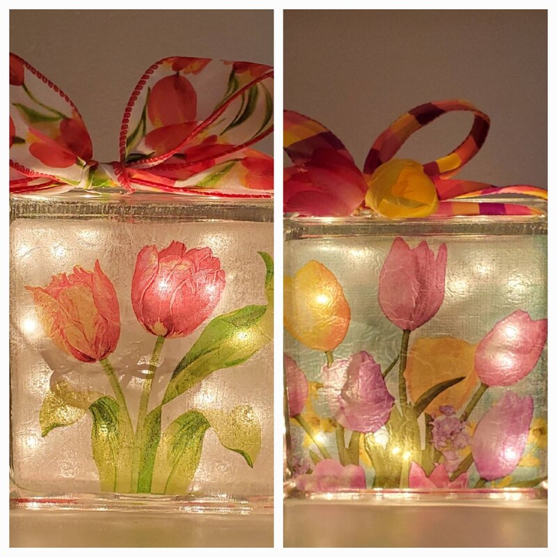 Painted Glass Blocks - Etsy