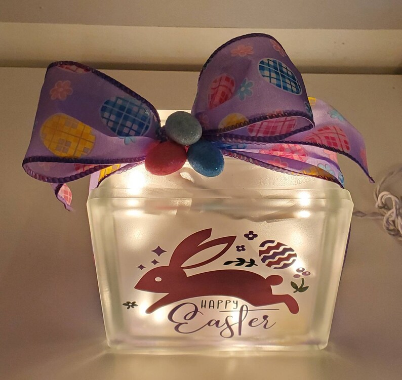 EASTER Lighted Glass Block - Etsy