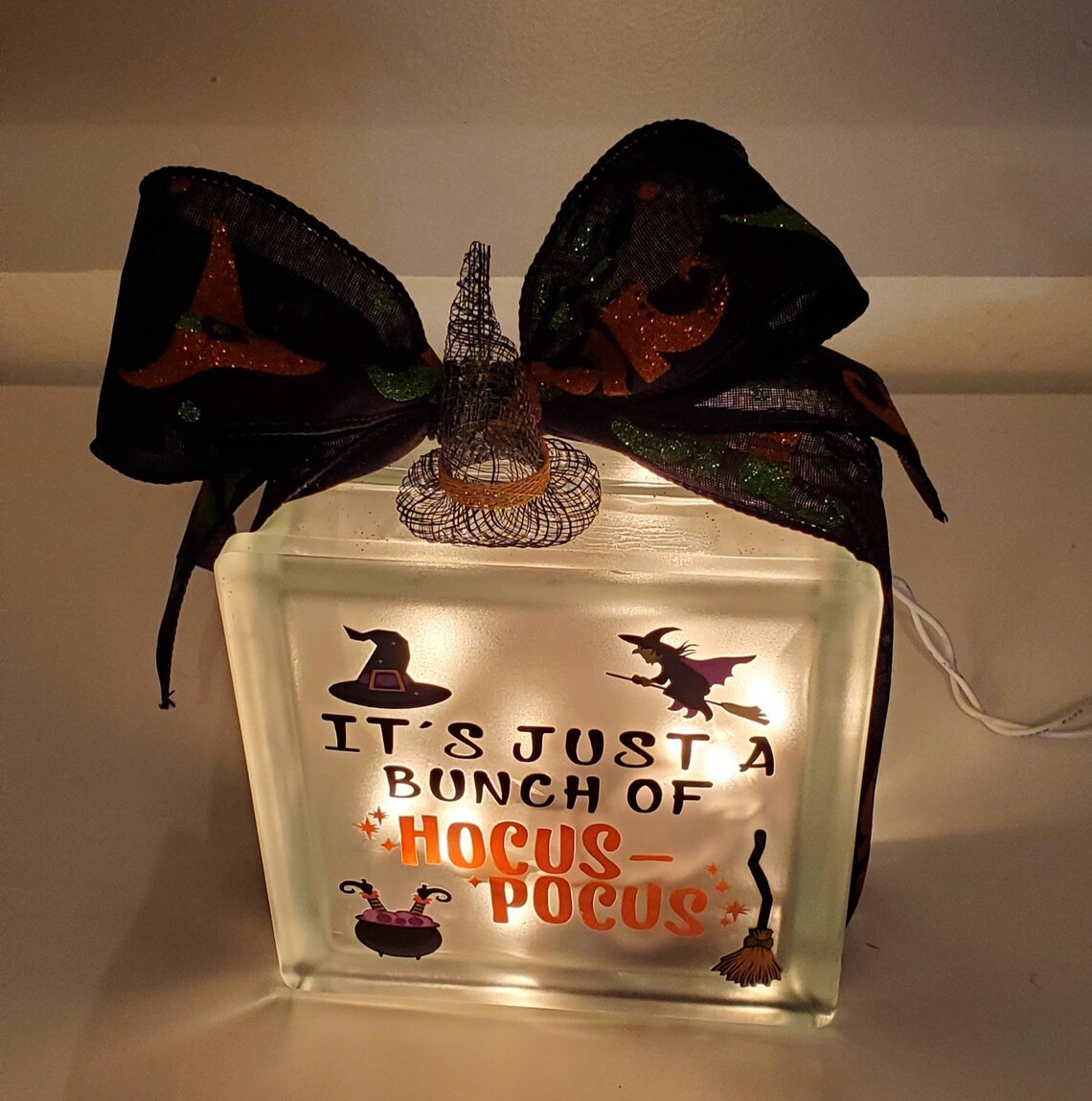 HALLOWEEN Lighted Glass Block | Hocus Pocus - Etsy