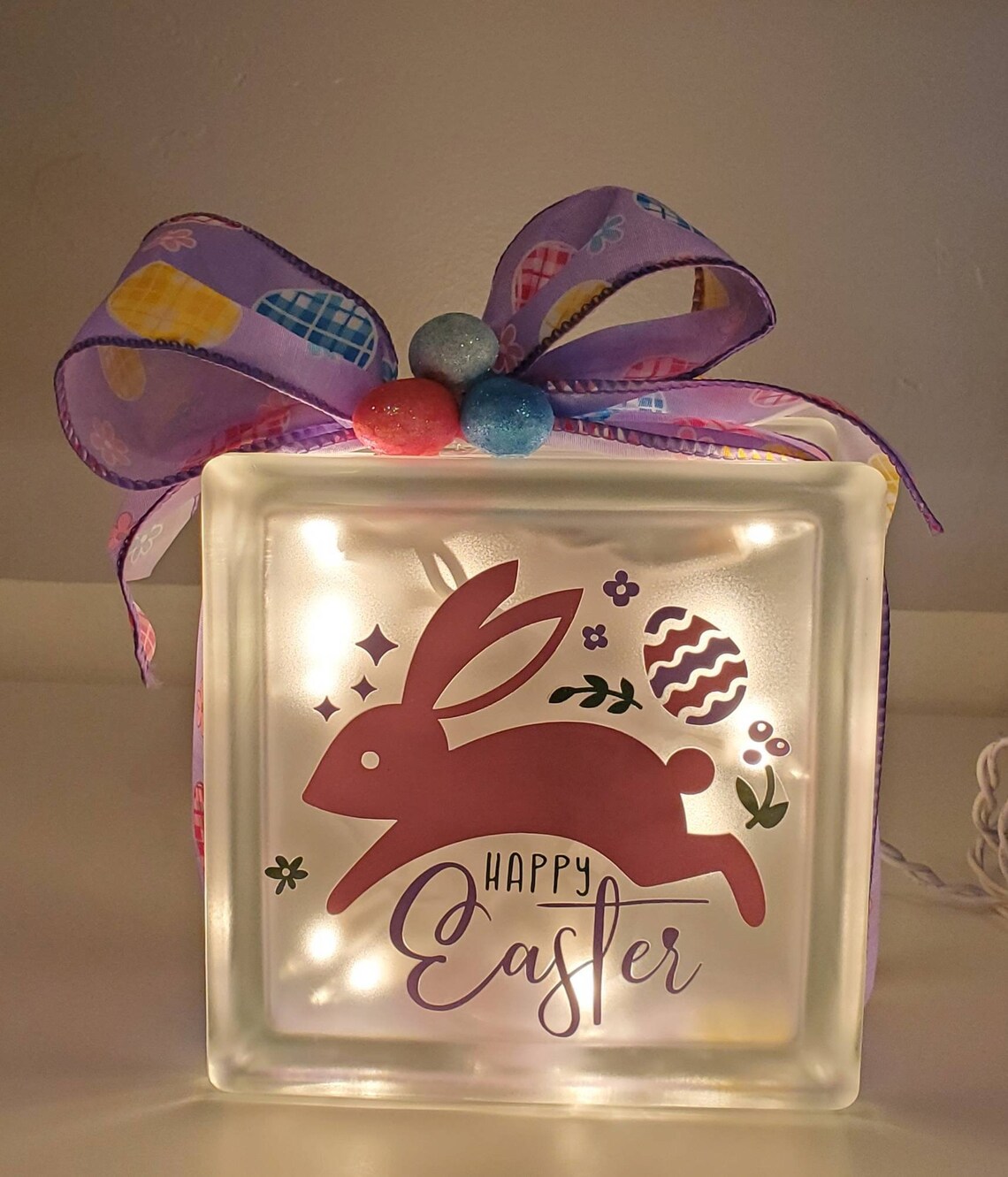EASTER Lighted Glass Block - Etsy