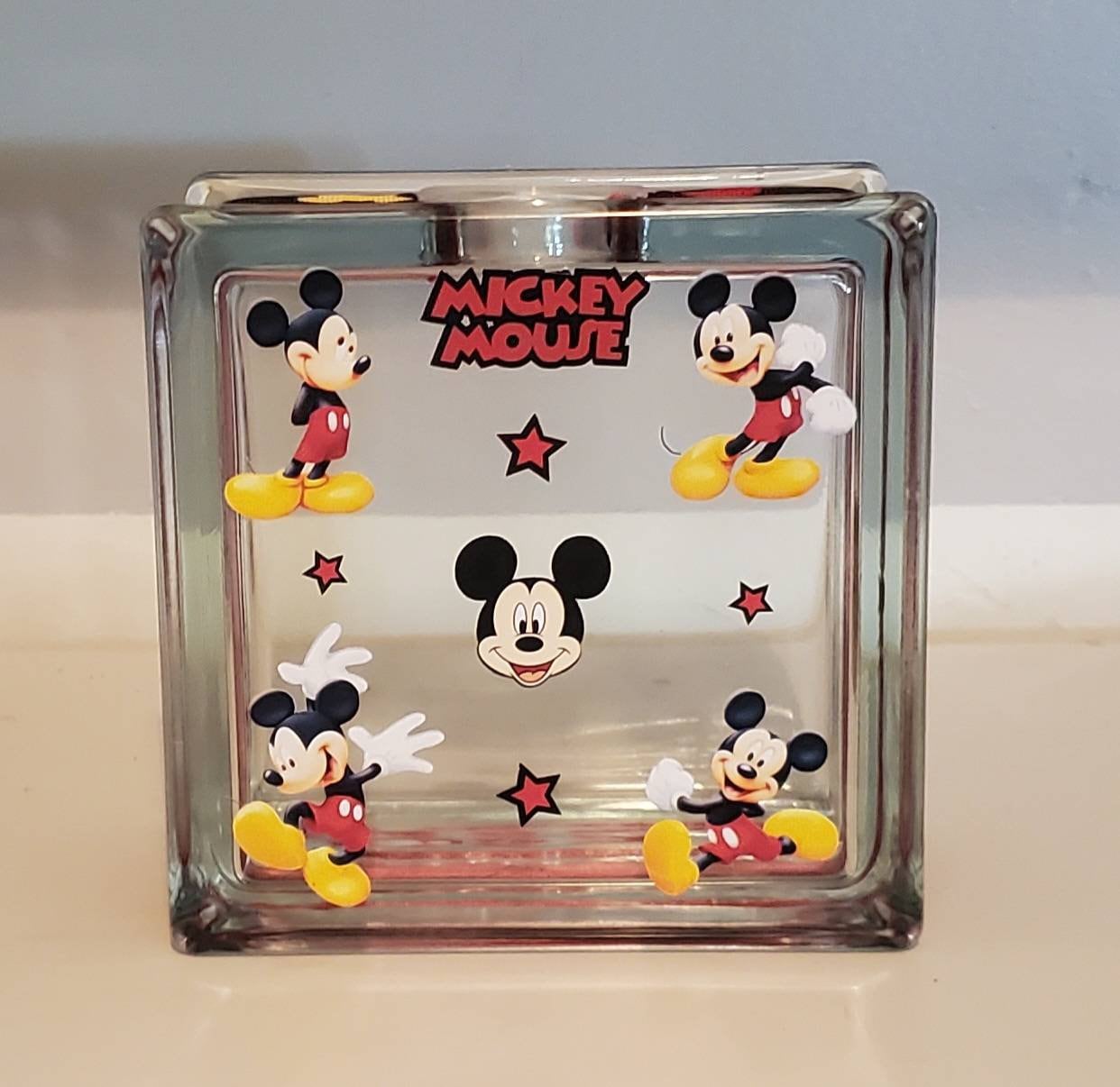 Glass Block Bank DISNEY'S MICKEY MOUSE Glass Bank - Etsy