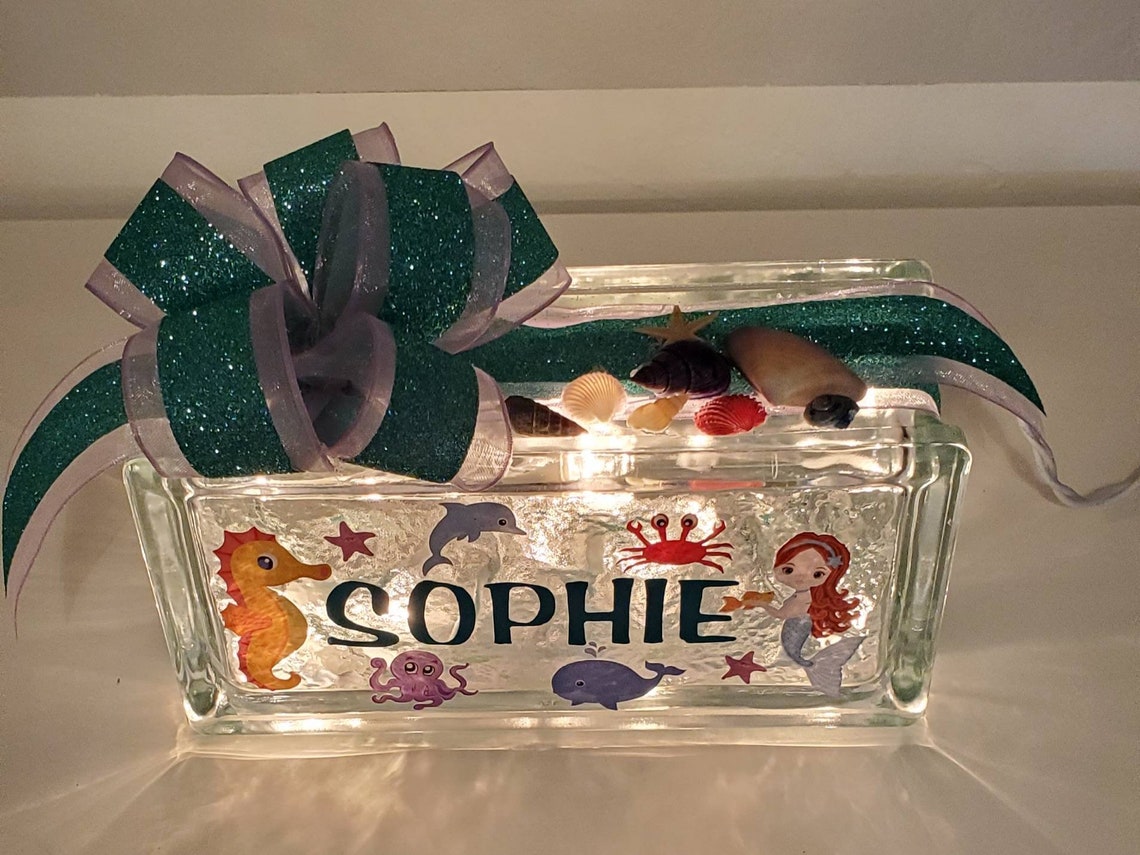 Baby Sea Animals Lighted Glass Block - Etsy