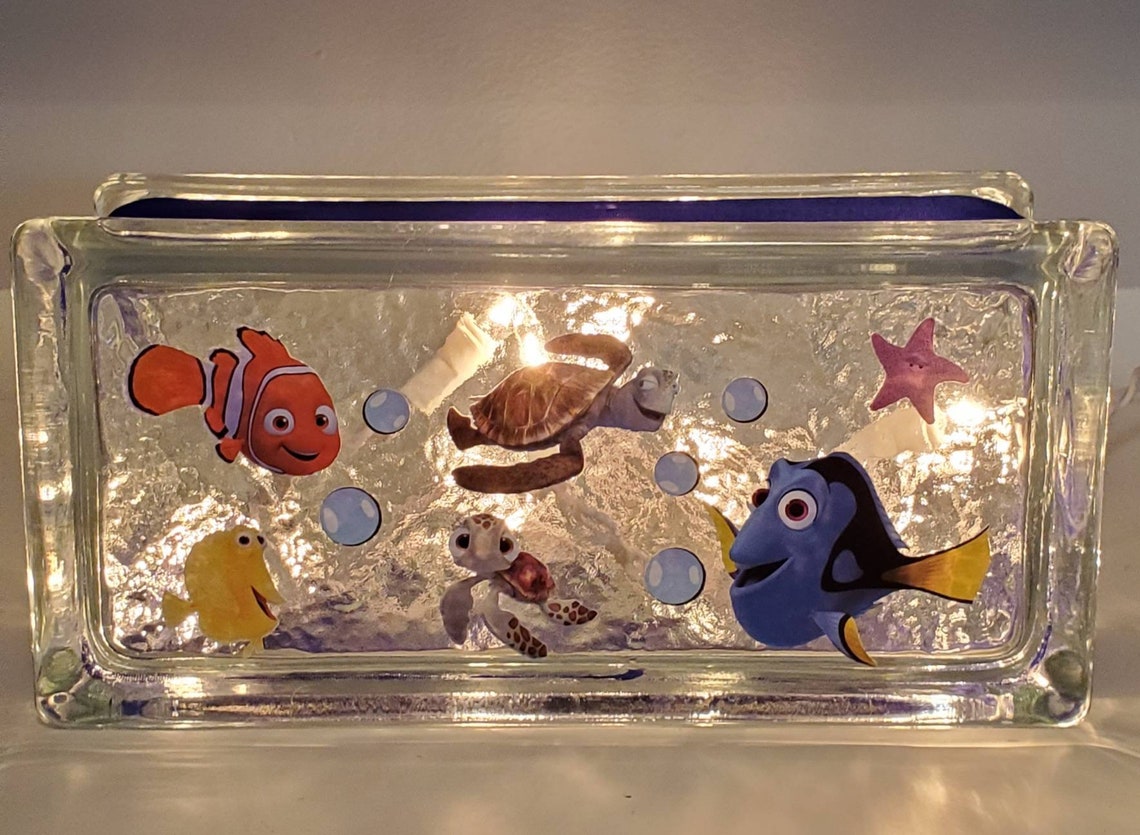Finding Nemo Lighted Glass Block Nightlight, Kids Room Decor - Etsy