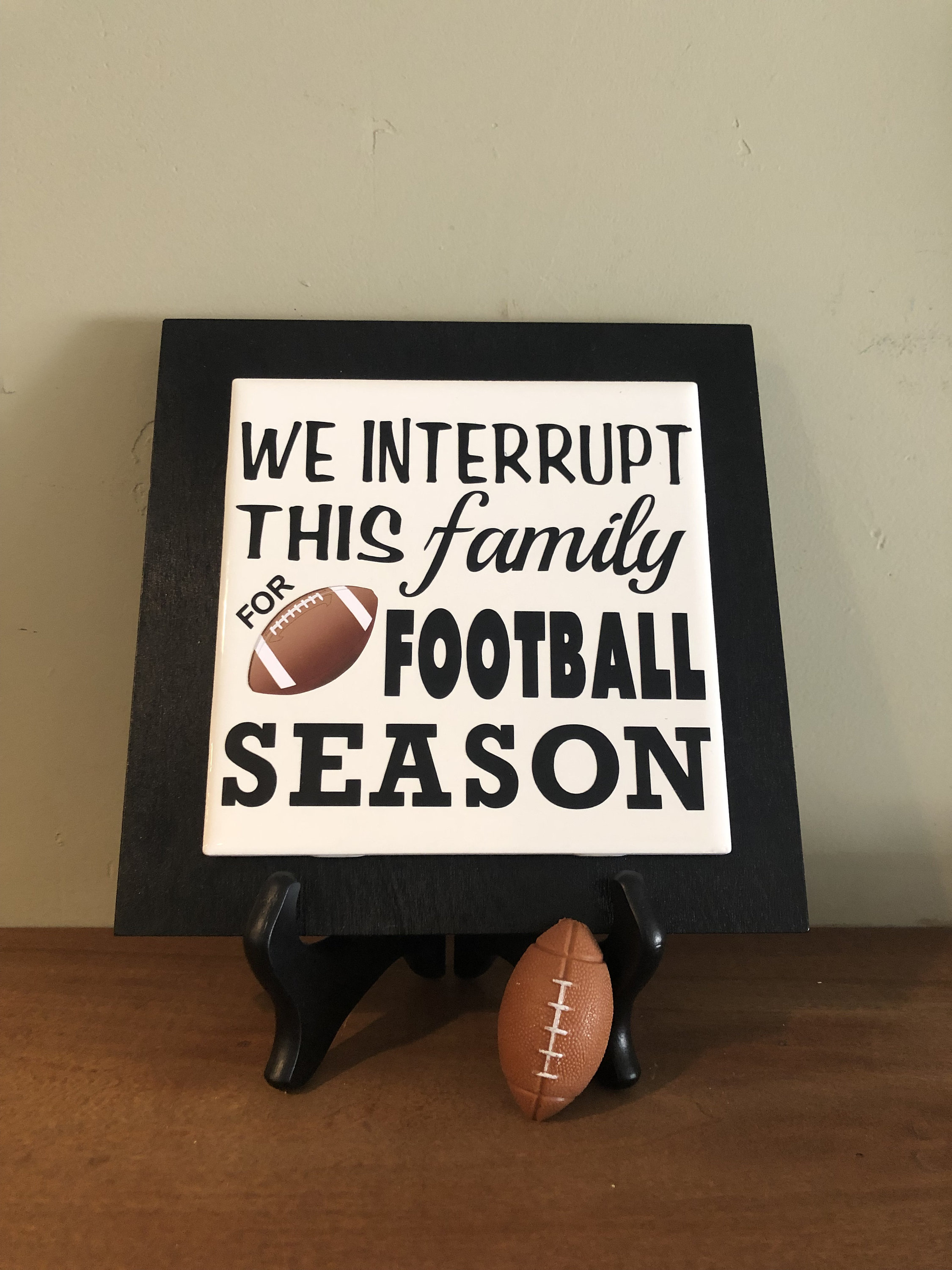 Football Season Ceramic Tile Sign Father's Day Gift | Etsy