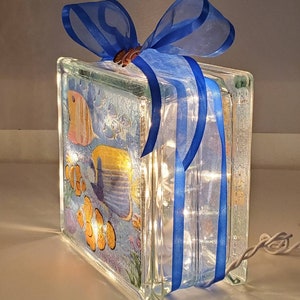 TROPICAL FISH Lighted Glass Block - Etsy