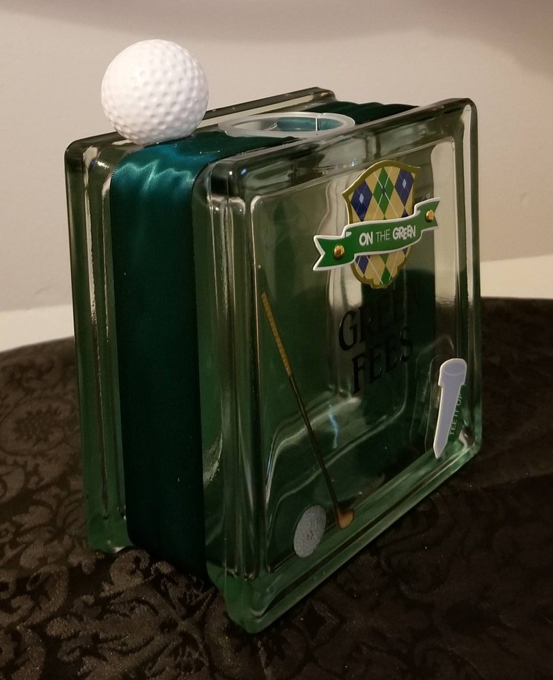 GOLF Theme Glass Block Bank | Etsy