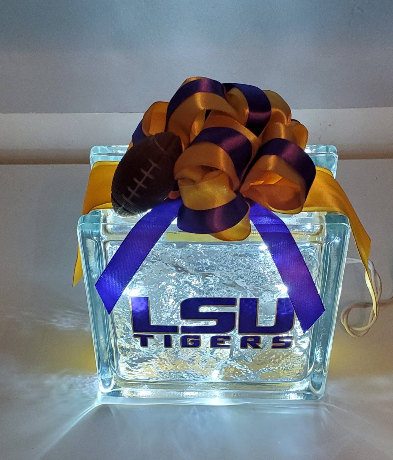 LSU TIGERS Lighted Glass Block Nightlight and Decor (louisiana State ...