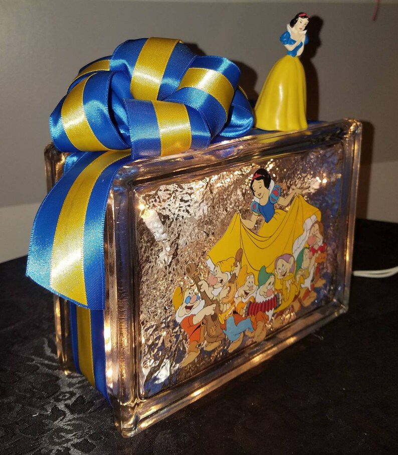 Kids Nightlight SNOW WHITE Lighted Glass Block Nightlight and - Etsy