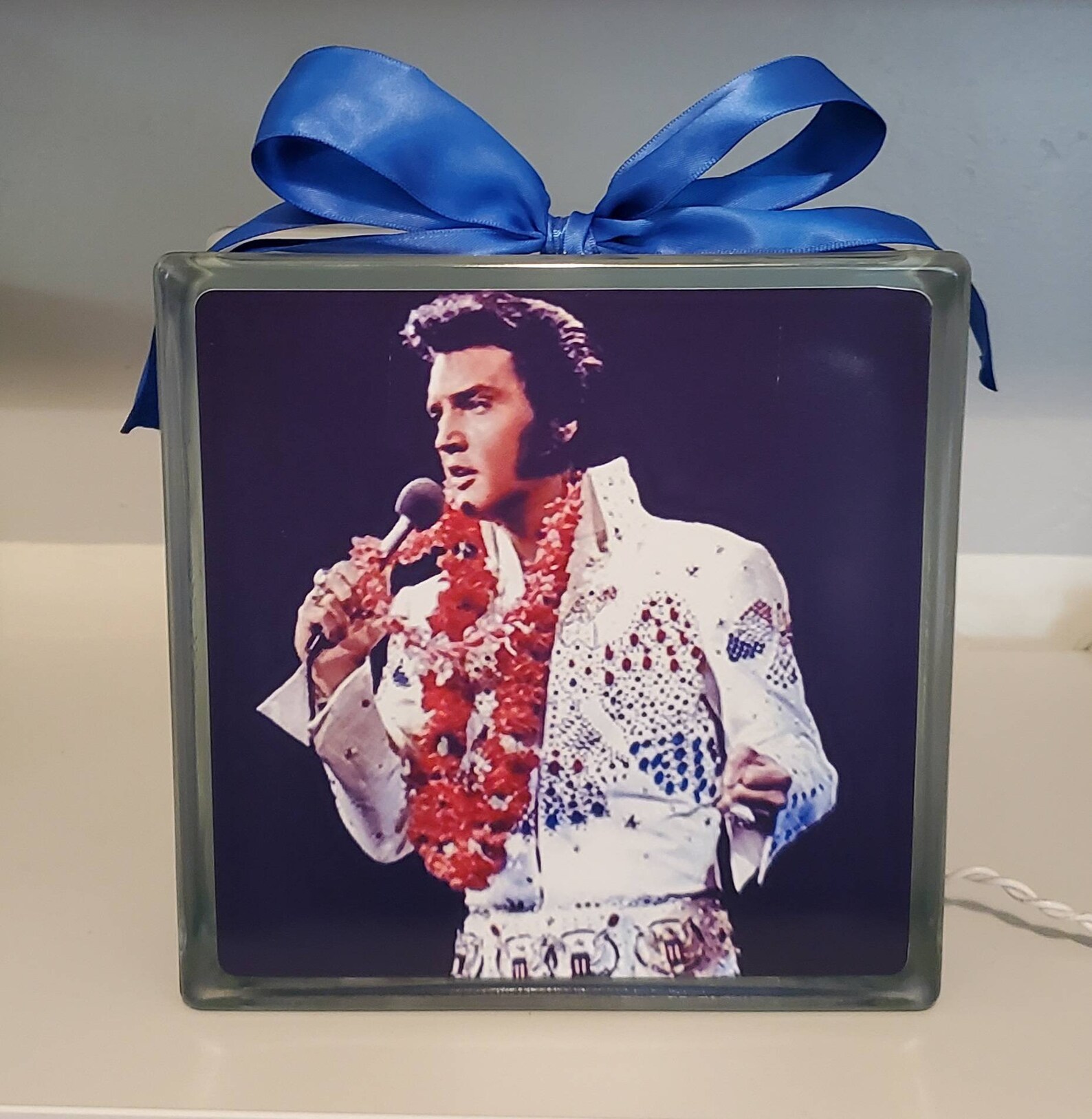 Elvis Presley Lighted Glass Block, Fan Decor, Nightlight - Etsy