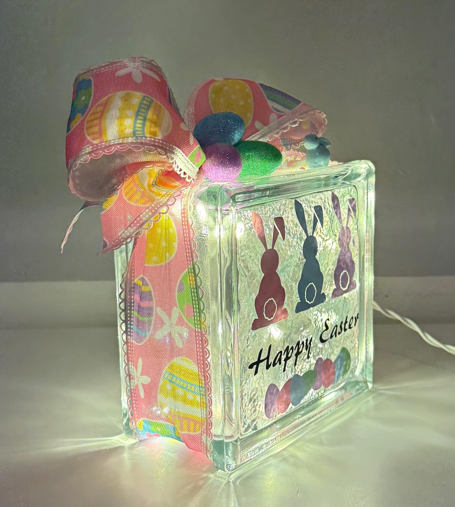 EASTER Lighted Glass Block - Etsy