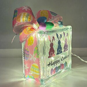 EASTER Lighted Glass Block - Etsy