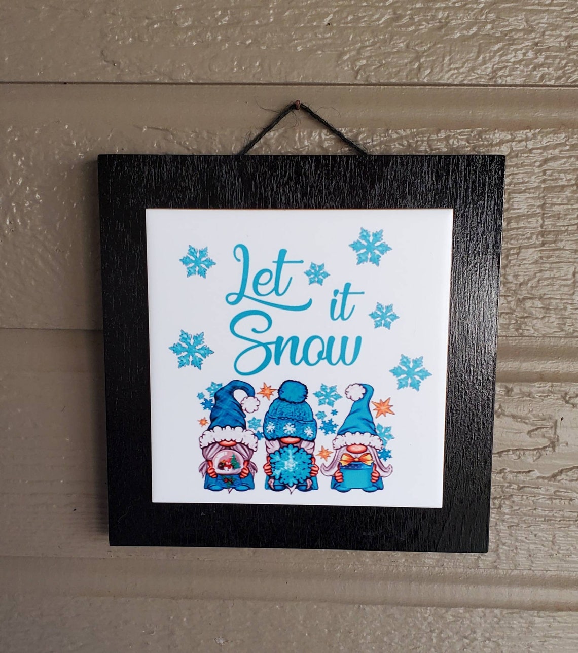 Christmas Gnome Sign Ceramic Tile Sign - Etsy