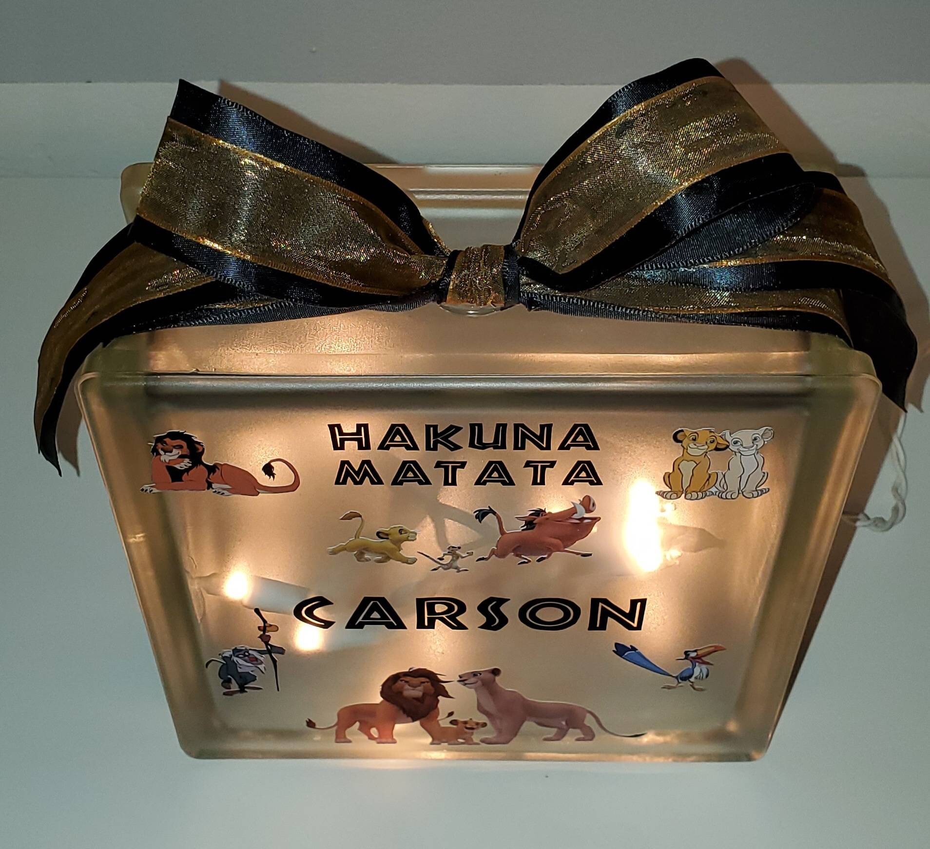 LION KING Lighted Glass Block | Disney Decor - Etsy