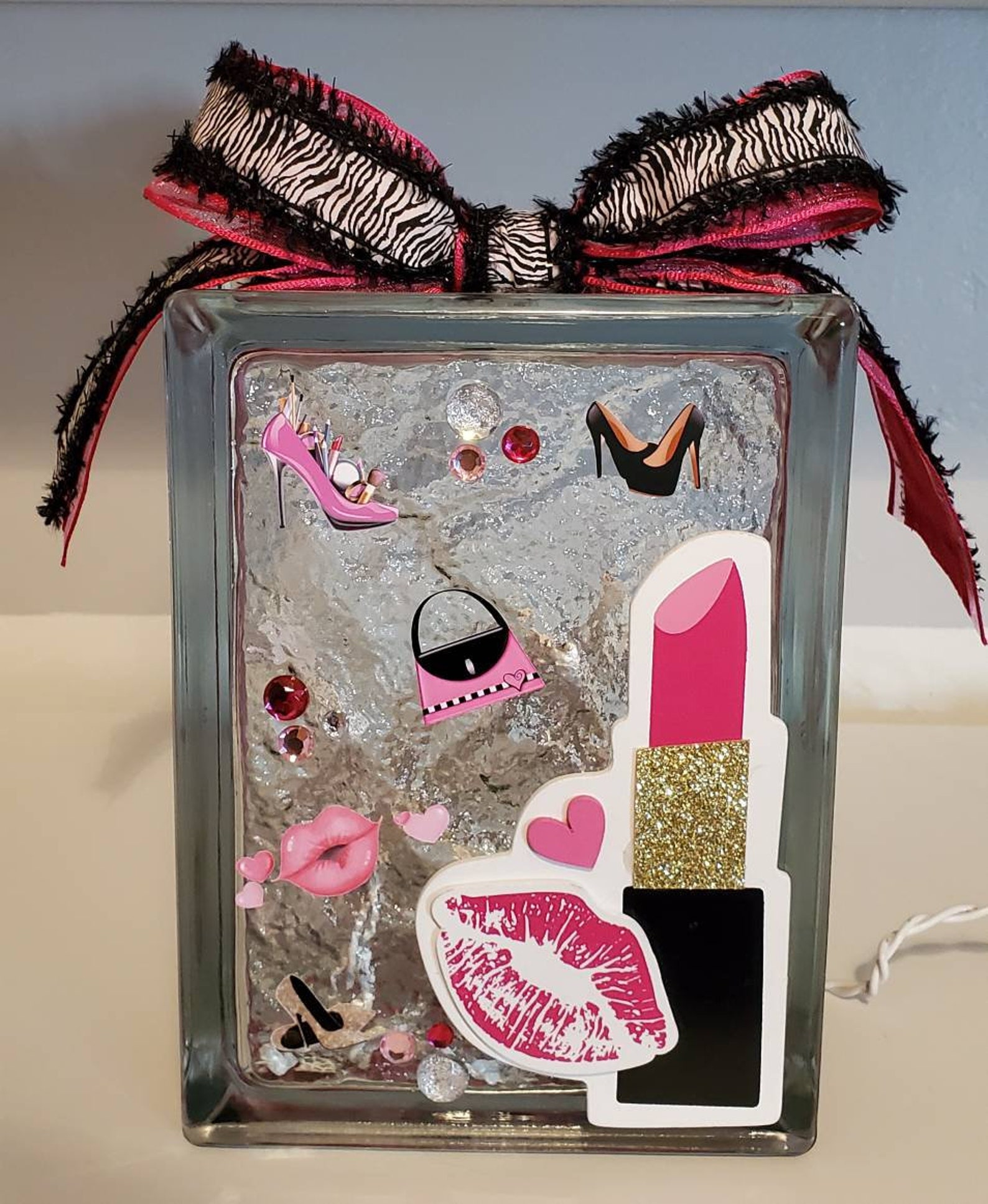 Teen Girl Lighted Glass Block - Etsy