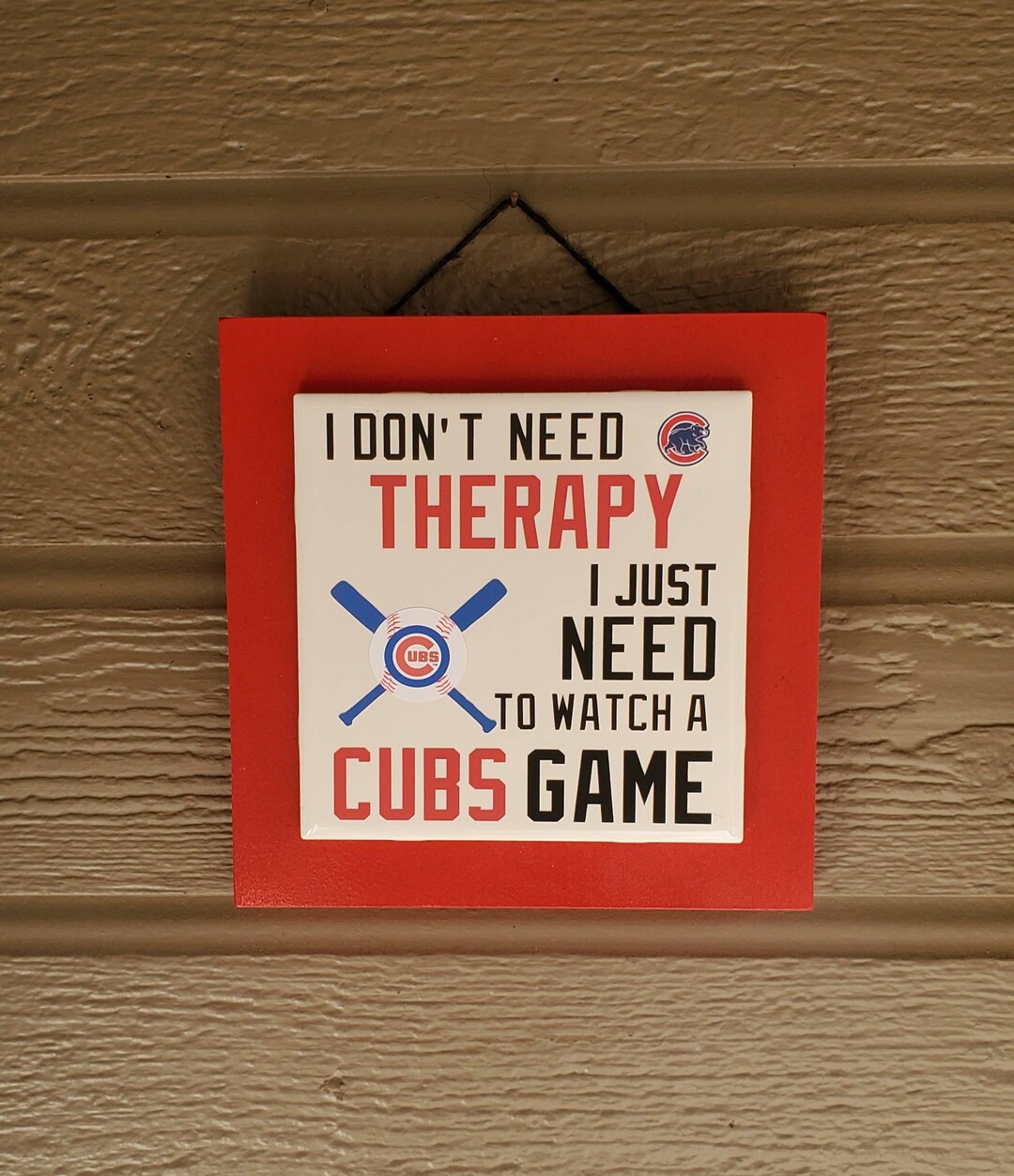 Chicago Cubs Decor | Cubs Ceramic Tile Sign, Father's Day Gift - Etsy