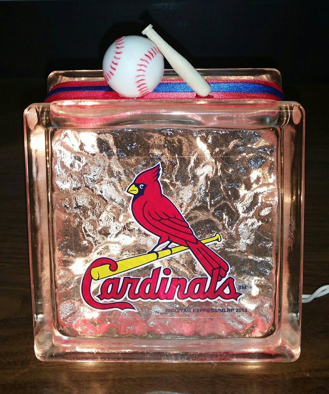ST LOUIS CARDINALS Lighted Glass Block Nightlight and Decoration ...