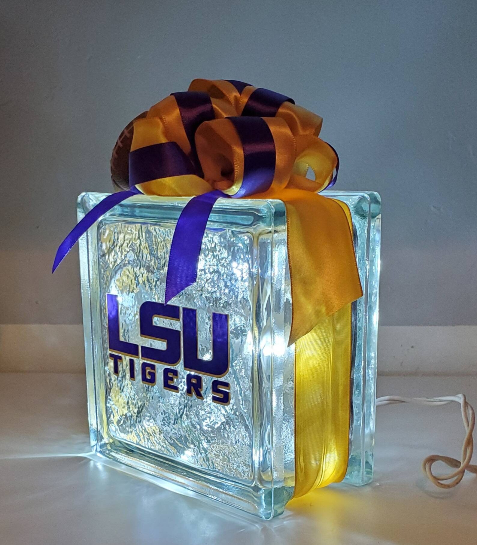 LSU TIGERS Lighted Glass Block Nightlight and Decor louisiana - Etsy