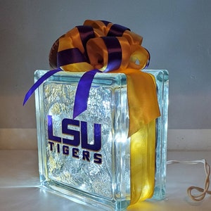 LSU TIGERS Lighted Glass Block Nightlight and Decor (louisiana State ...