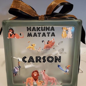 LION KING Lighted Glass Block | Disney Decor - Etsy