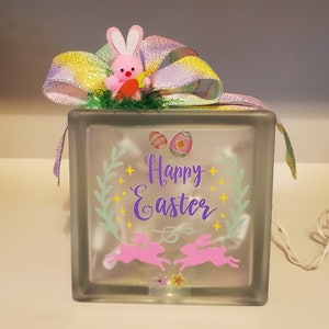 EASTER Lighted Glass Block - Etsy