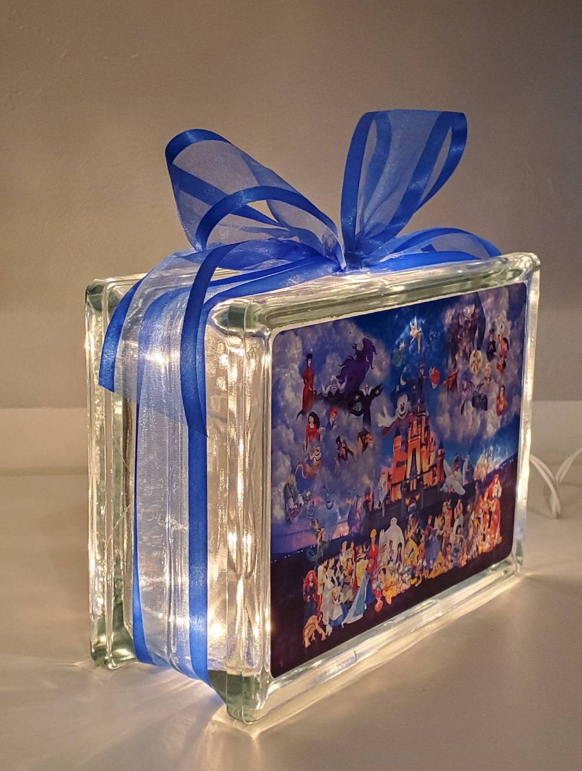 Disney Characters Glass Block Light - Etsy