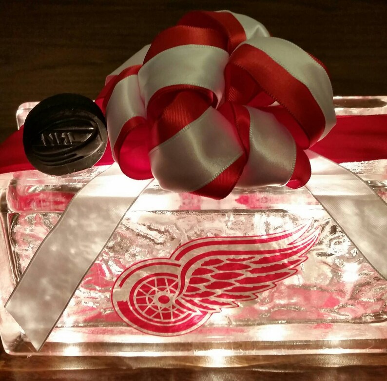 DETROIT REDWINGS Hockey Lighted Glass Block Nightlight & Decor, Father ...