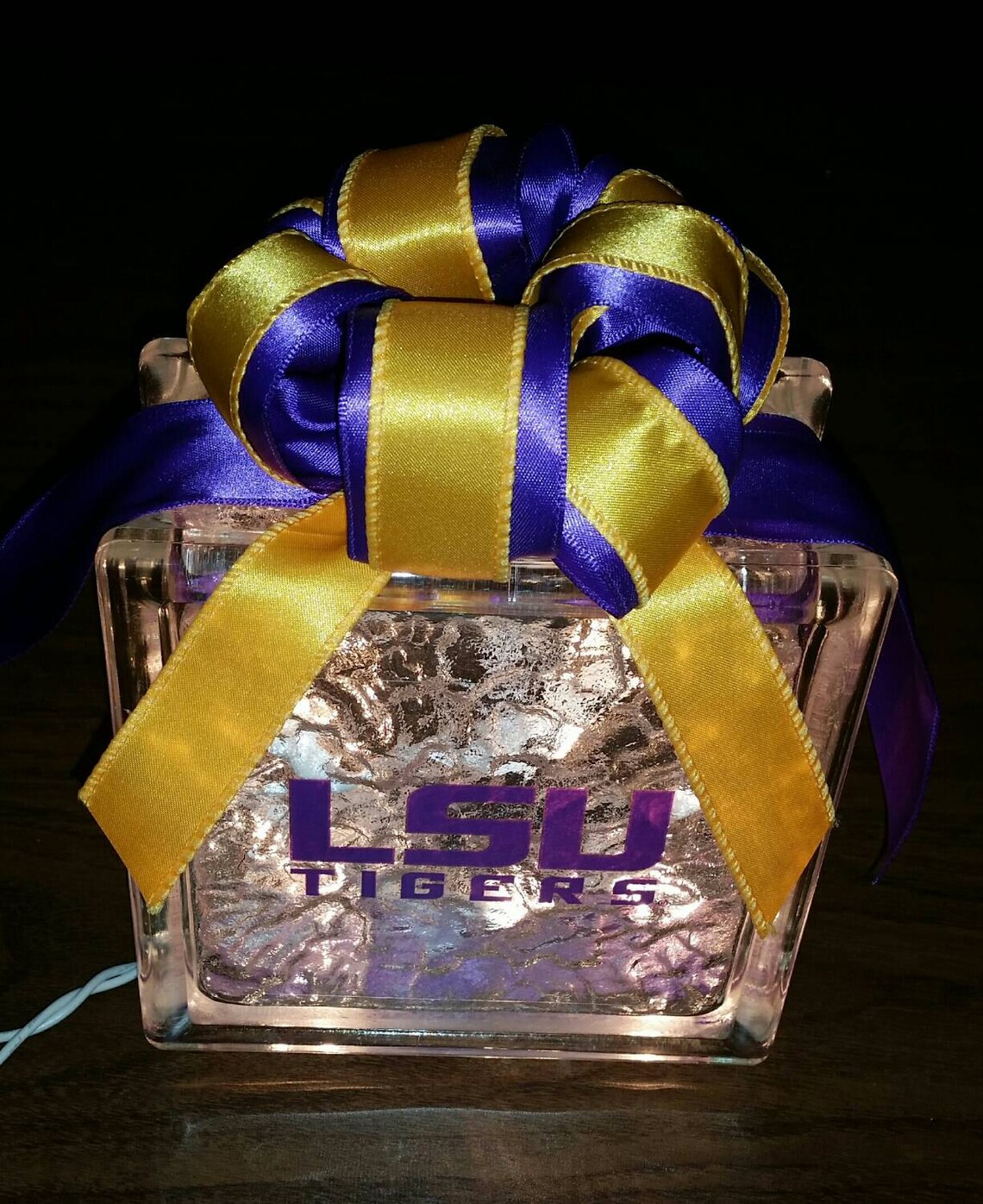 LSU TIGERS Lighted Glass Block Nightlight and Decor Louisiana | Etsy
