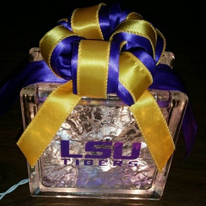 LSU TIGERS Lighted Glass Block Nightlight and Decor Louisiana | Etsy