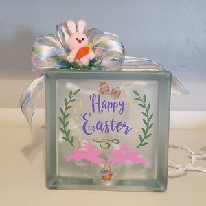 EASTER Lighted Glass Block - Etsy