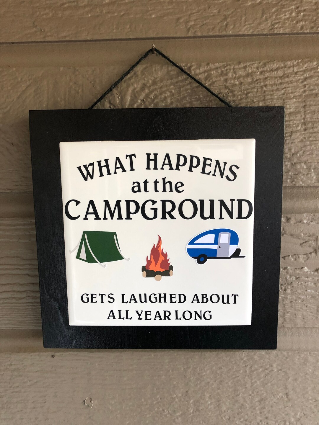 Camping Ceramic Tile Sign - Etsy