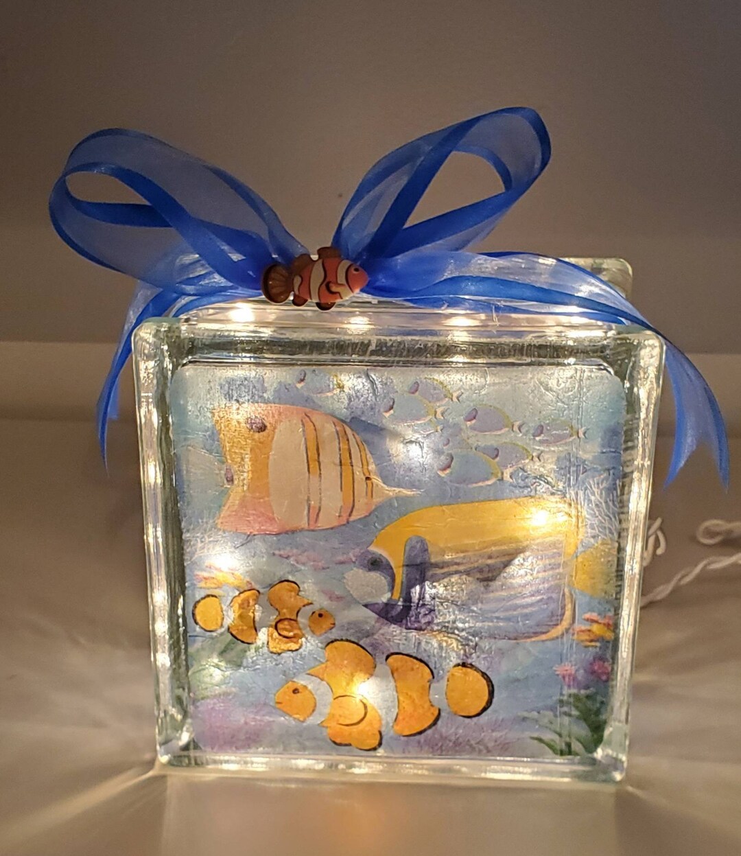 TROPICAL FISH Lighted Glass Block - Etsy