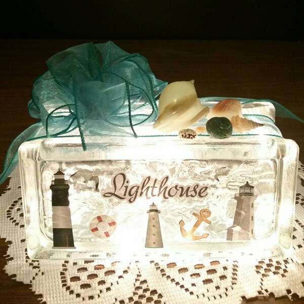 Lighted Glass Block - Etsy