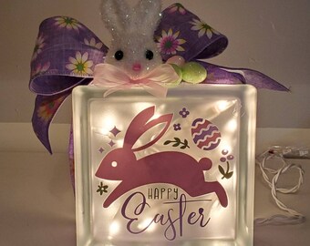 EASTER Lighted Glass Block | Etsy