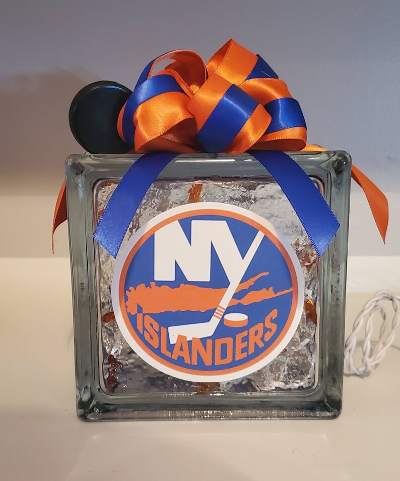 NEW YORK ISLANDERS Hockey Lighted Glass Block, Father's Day Gift - Etsy