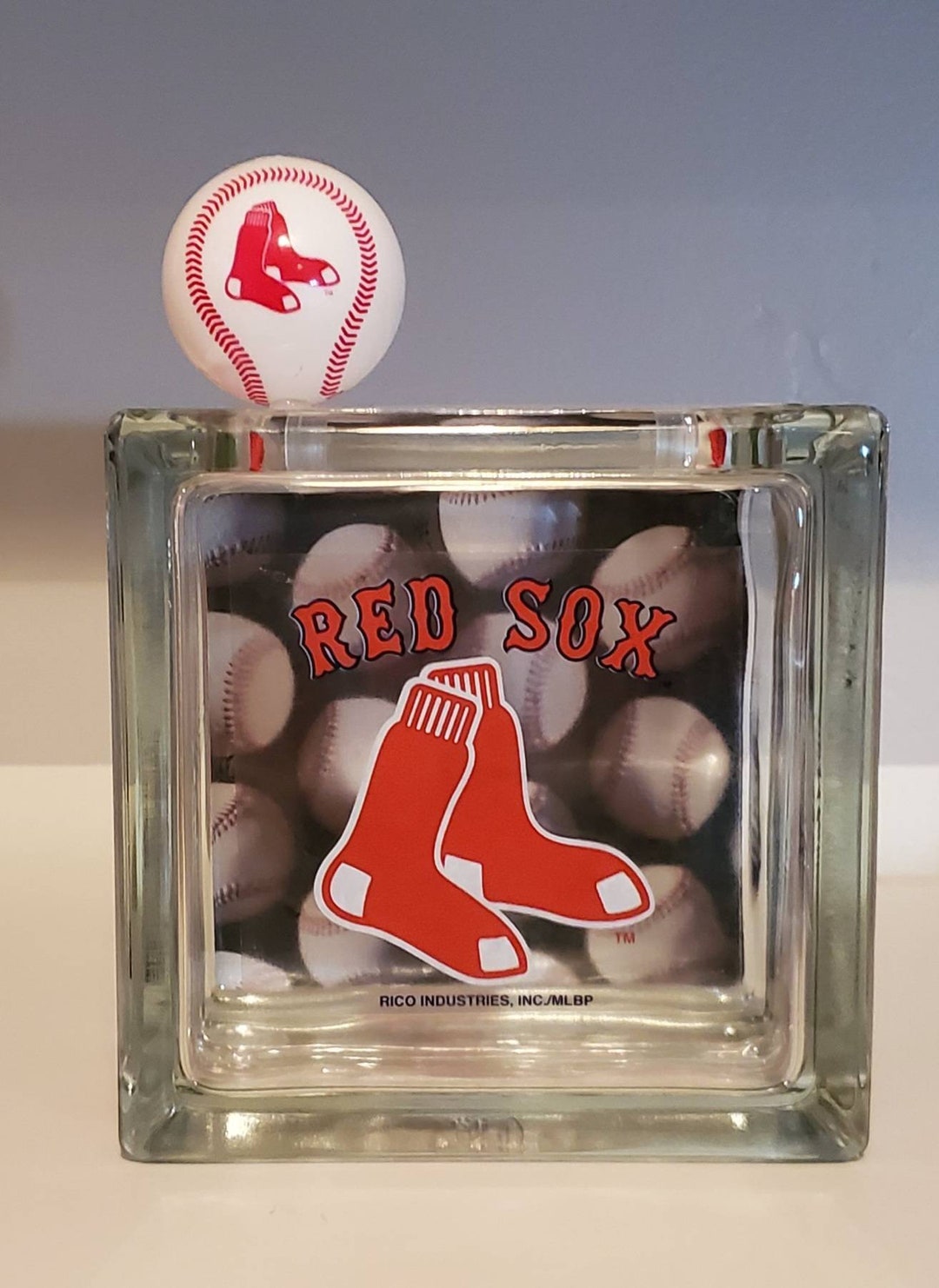 BOSTON RED SOX Glass Block Bank – Baseball Decor - Etsy