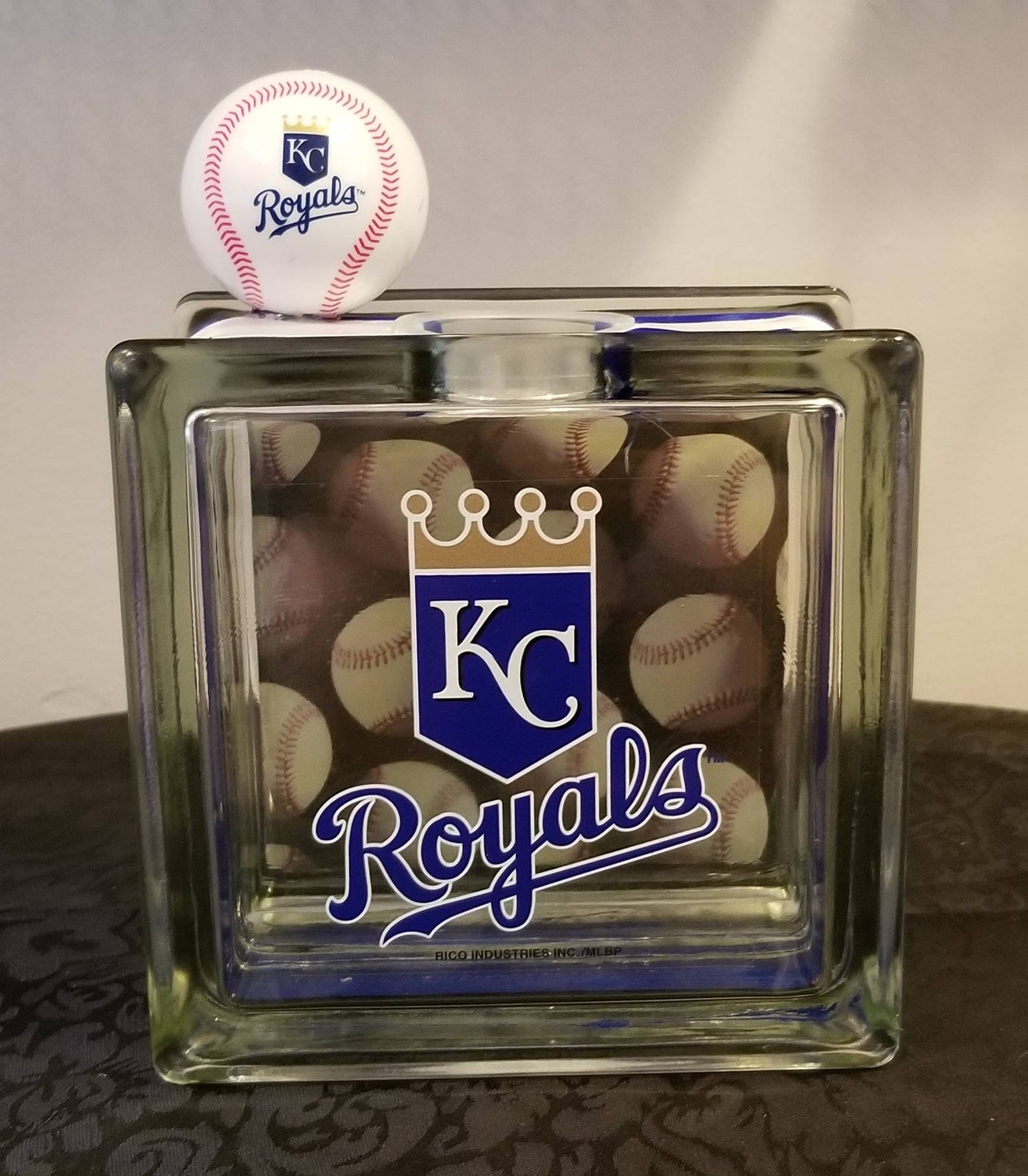 Glass Block Bank Kansas City Royals Glass Block Coin/piggy - Etsy