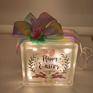 EASTER Lighted Glass Block - Etsy