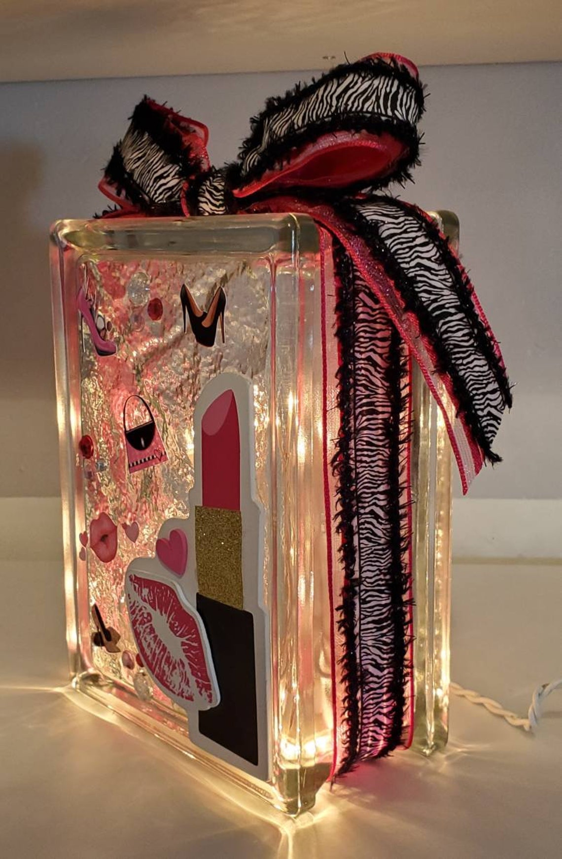 Teen Girl Lighted Glass Block - Etsy