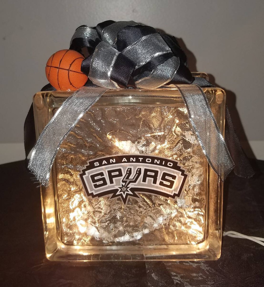 SAN ANTONIO SPURS Lighted Glass Block, Nightlight, Basketball Decor ...