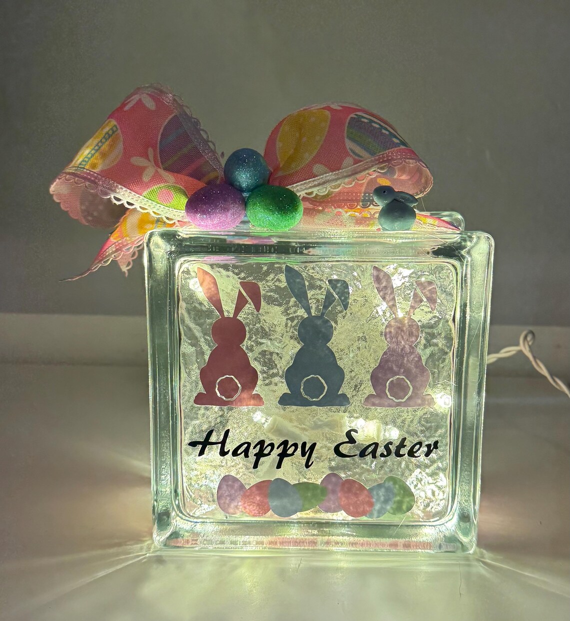 EASTER Lighted Glass Block - Etsy