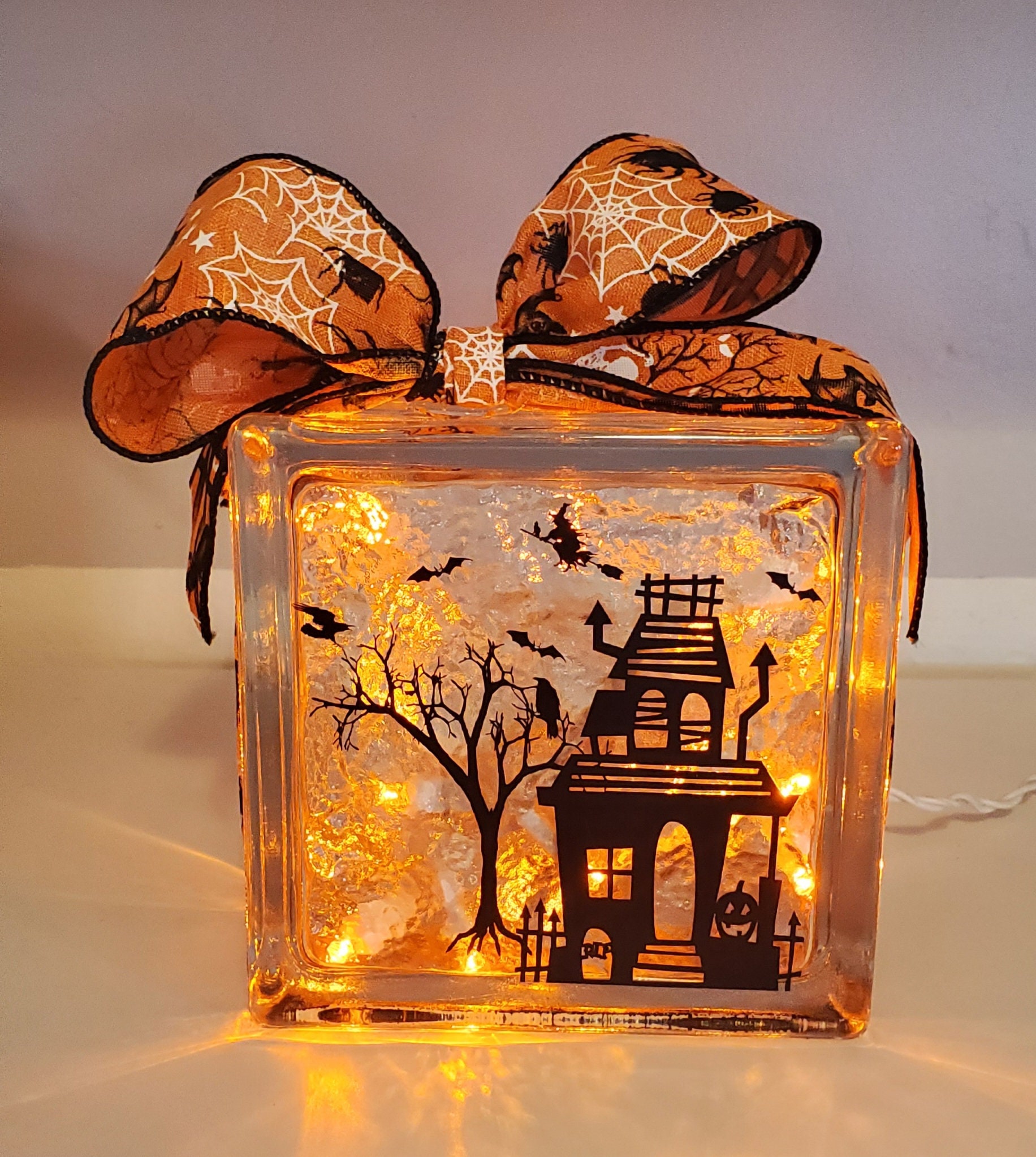HALLOWEEN Lighted Glass Block - Etsy