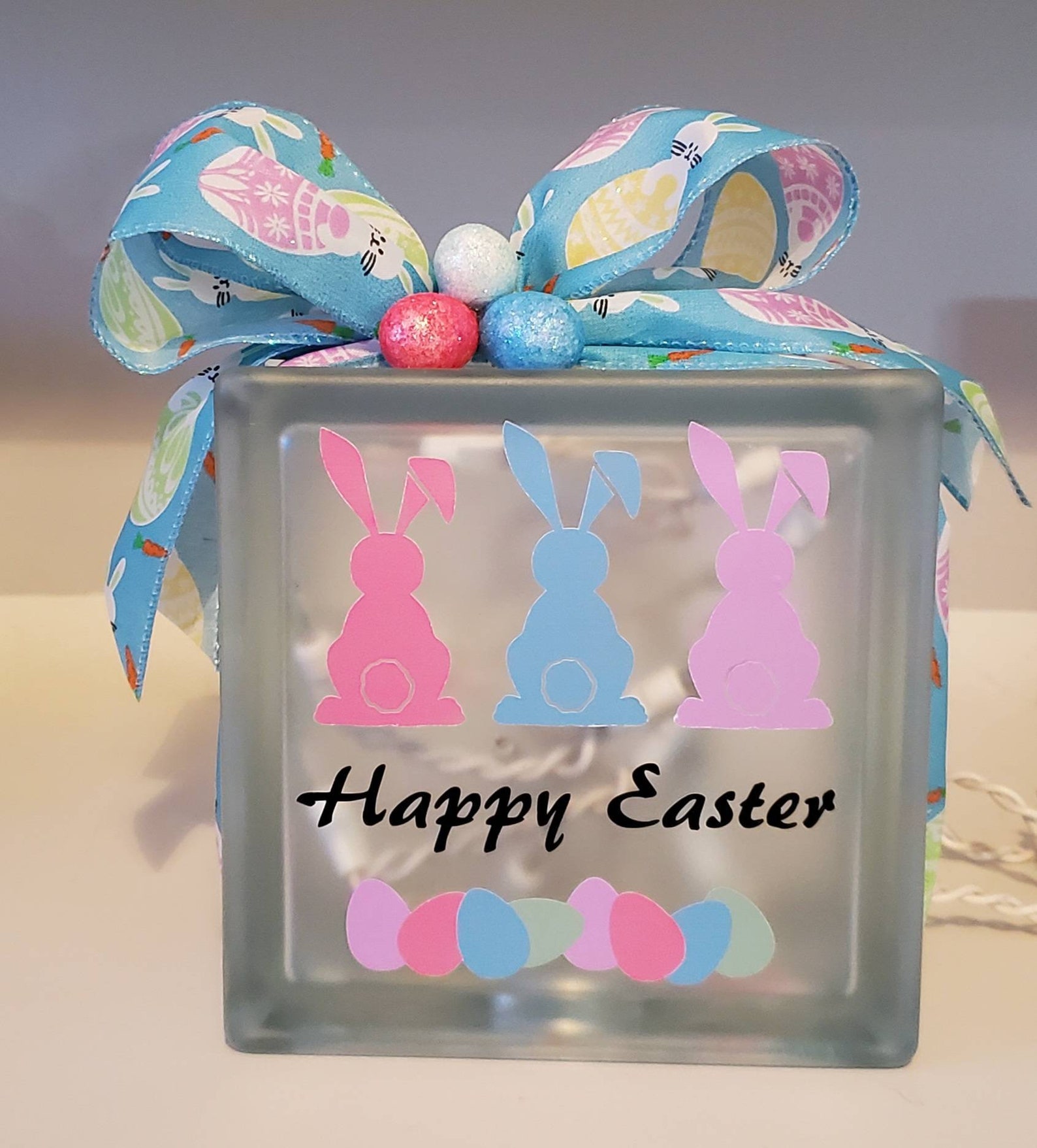 EASTER Lighted Glass Block - Etsy