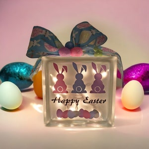EASTER Lighted Glass Block - Etsy