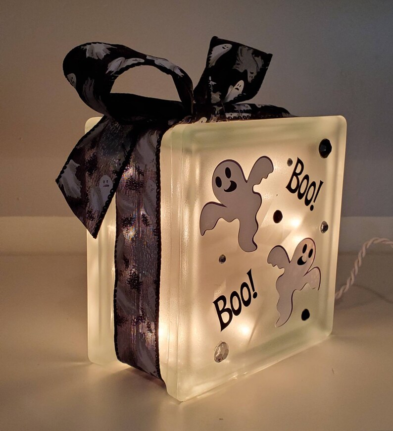 HALLOWEEN Lighted Glass Block | Etsy