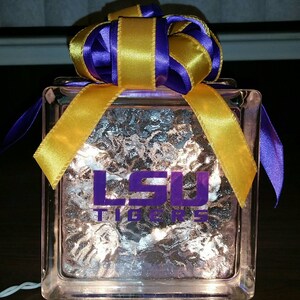 LSU TIGERS Lighted Glass Block Nightlight and Decor Louisiana | Etsy
