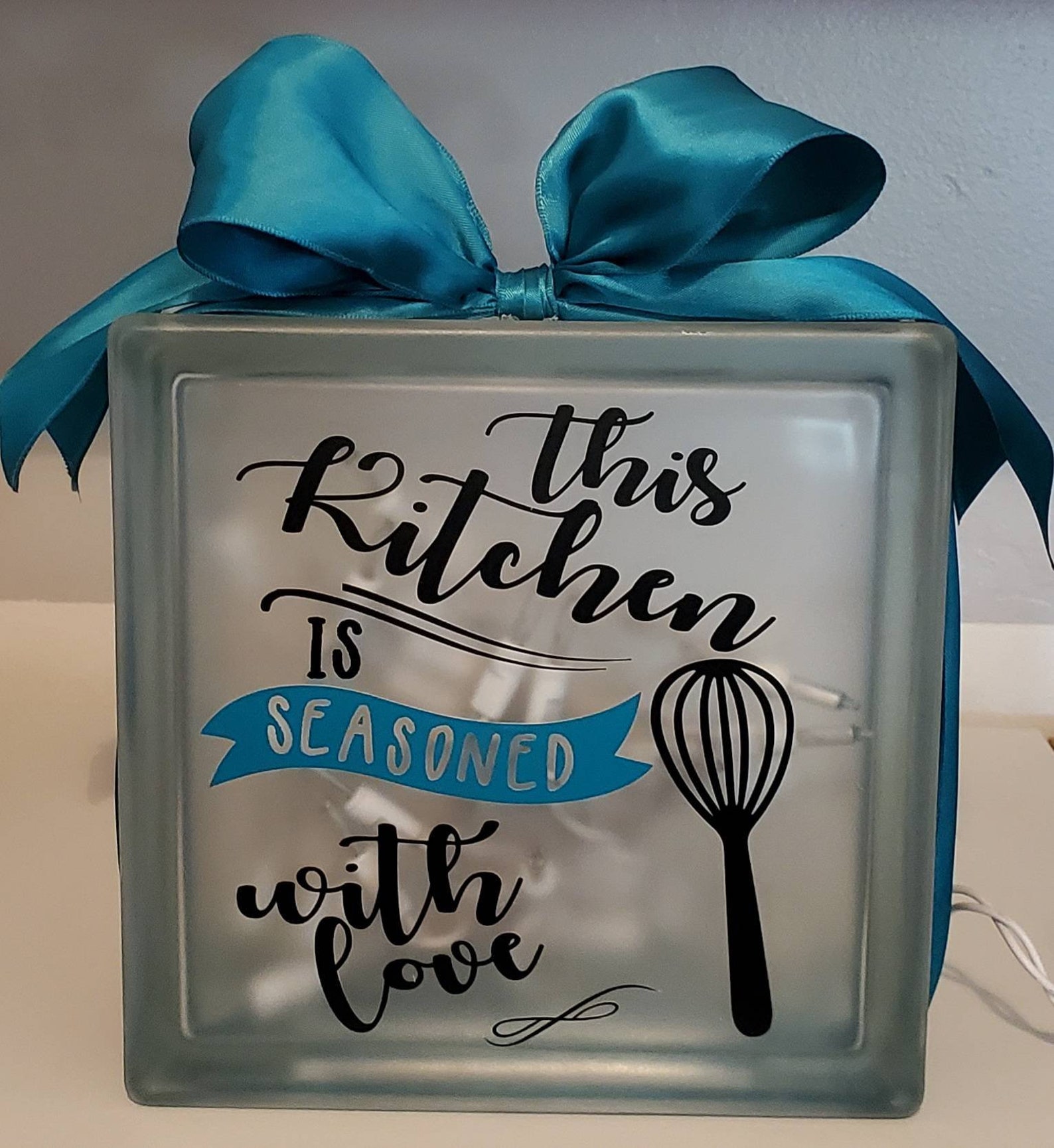 Kitchen Lighted Glass Block Kitchen Decor - Etsy