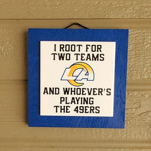 Los Angeles Rams Decor | Rams Ceramic Tile Sign | Father's Day Gift - Etsy
