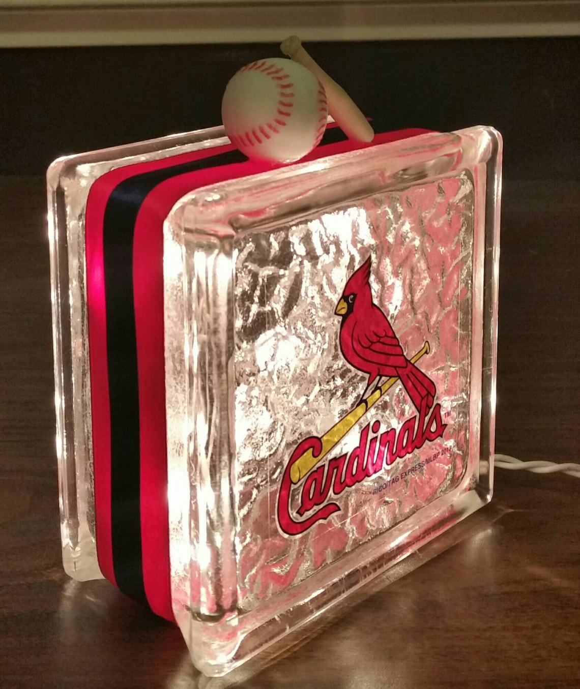 ST LOUIS CARDINALS Lighted Glass Block Nightlight and | Etsy